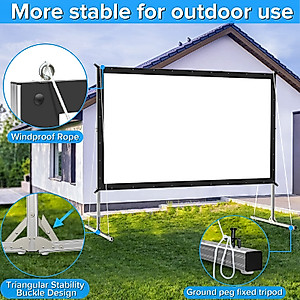 Projector Screen Outdoor,JWSIT 120 inch Outdoor Movie Screen-Upgraded 3 Layers PVC 16:9 Outdoor Projector Screen,Portable Video Projection Screen with Carrying Bag for Home Theater Backyard