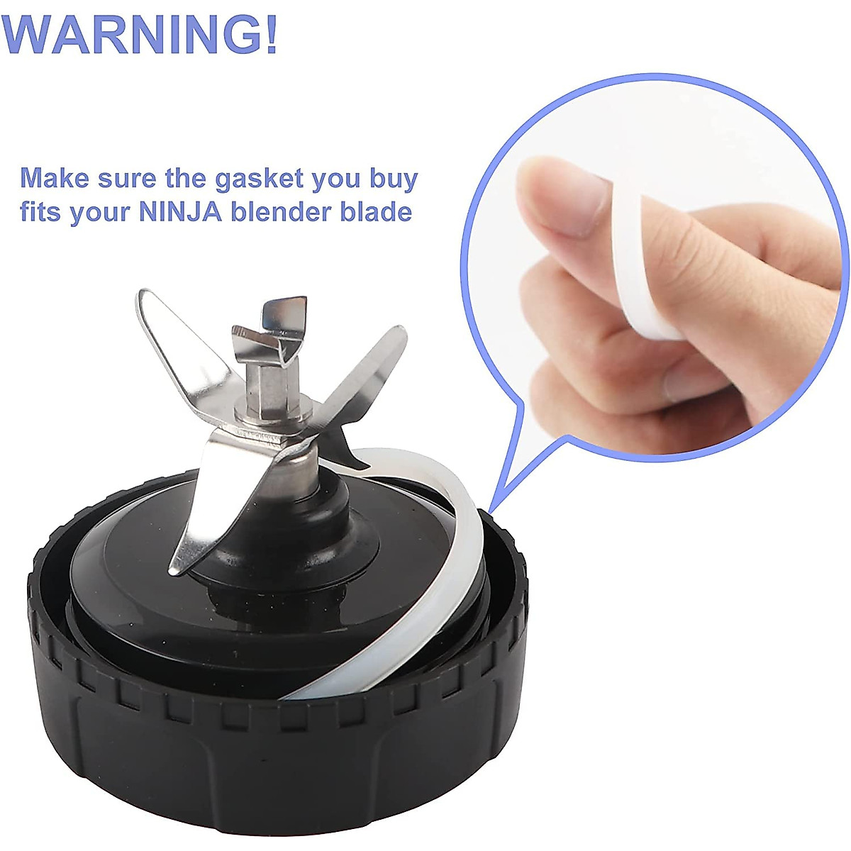 6-Pack Sealing Gaskets 3.2 inch/8.3 cm Rubber Gaskets O-Ring White Replacement Parts for Ninja Professional Blenders BL660 BL770 BL780…