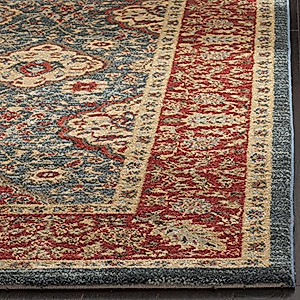 SAFAVIEH Mahal Collection Area Rug - 10' x 14', Navy & Red, Traditional Oriental Design, Non-Shedding & Easy Care, Ideal for High Traffic Areas in Living Room, Bedroom (MAH655C)