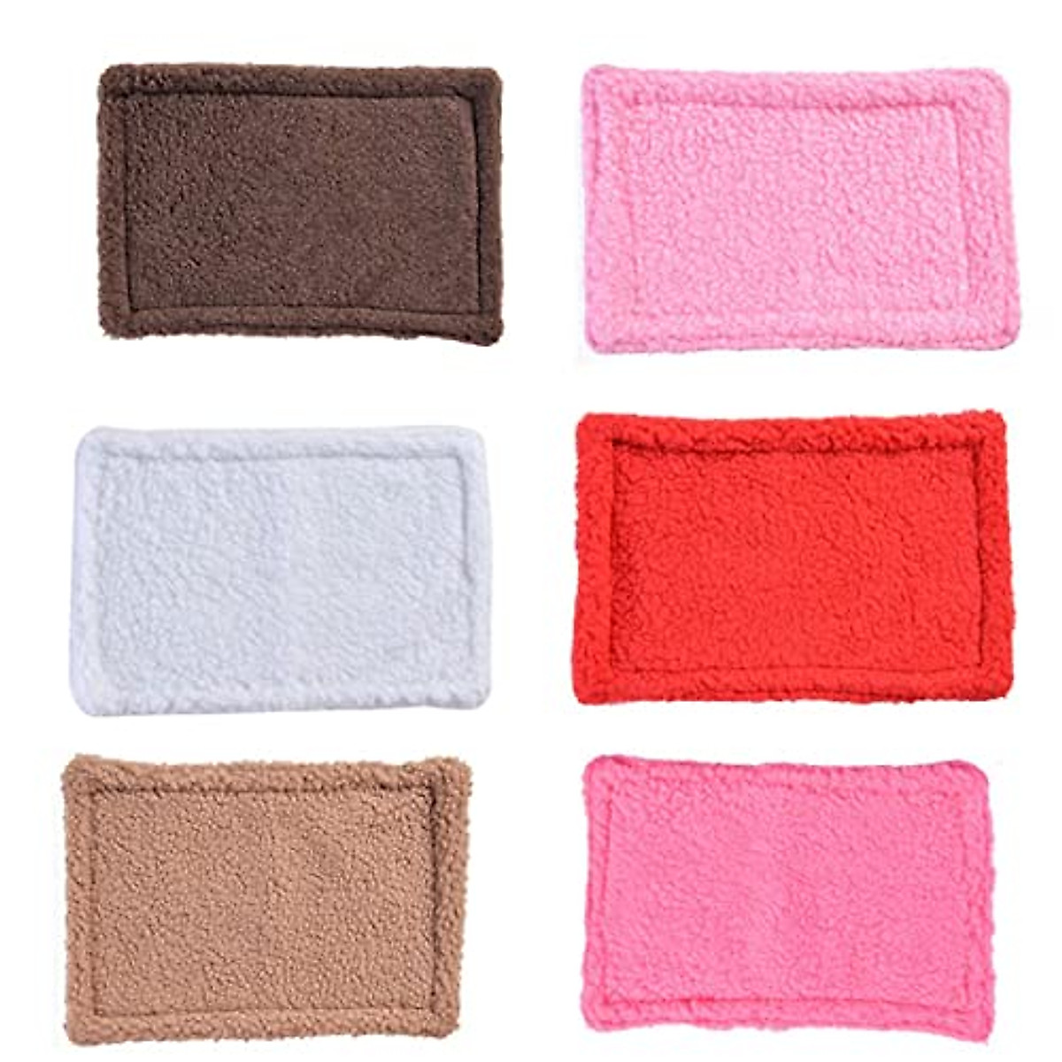 NC Hamster, Chinchilla, Rabbit Warm pad, Lamb Wool, Thickened pet nest pad, Hamster Sleeping pad, Hamster cage Placement pad Bright red