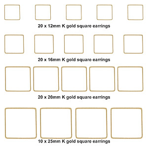 70pcs Earrings Beading Hoop Earring Finding Square Hollow Pendant for Jewelry Making DIY Crafts Art Creation Women Gift (Square)