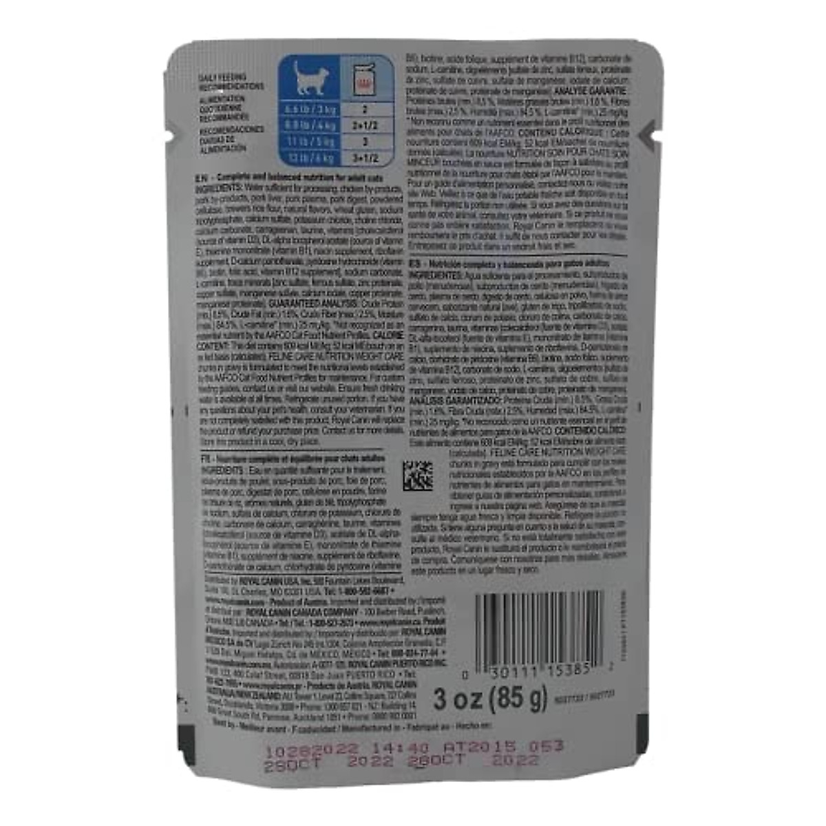 Royal Canin Chunks in Gravy Cat Food 2 Flavor 6 Pouch Sampler, (3) Each: Digest Sensitive, Weight (3 Ounces) - Plus Catnip Toy and Fun Facts Booklet Bundle