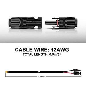 iGreely 3ft Solar Panel to XT60 Adapter Cable for Solar Panel RV Portable Power Station Battery Solar Generator 12AWG