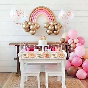 CIEOVO 24 Pack Boho Rainbow Party Goodie Gift Boxes, Boho Rainbow Paper Gift Boxes Bags for Boho Theme Kids Birthday Wedding Baby Shower Party Supplies Decoration