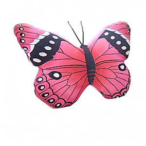 zhidiloveyou Butterfly Stuffed Animal Plush Butterfly Pillow Kawaii Toy (16×12 inch, Pink)