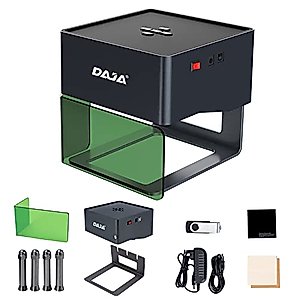 DAJA DJ6 Pro Laser Engraver with Higher Columns Portable Laser Engraving Machine Kits for DIY Supports Win/Mobile System/Offline Laser Cutter (Working area 3.15 * 3.15 inches)