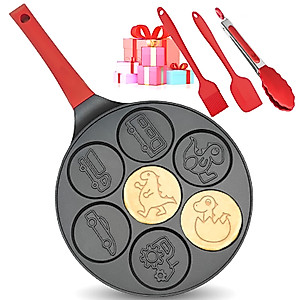 EZJOB Silver Dollar Pancake Pan for Kids,Dinosaur Pancake Pan for Kids, Nonstick Egg Cooker Frying Pan Breakfast Mini Pancakes Maker