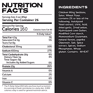 Grumpy Butcher Large Chicken Wings Fully Cooked (5 lb bag, 2 bags) | Juicy & Crispy Frozen Chicken Wings | Seasoned & Roasted Chicken Wings Family Pack | Premium Poultry Breed, No Added Preservatives