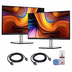 6th Ave Electronics 2 x Dell P2422H 24" Full HD 1080p, 16:9 IPS Monitor (P2422H) + 2 x HDMI Cable + LCD Cleaning Kit