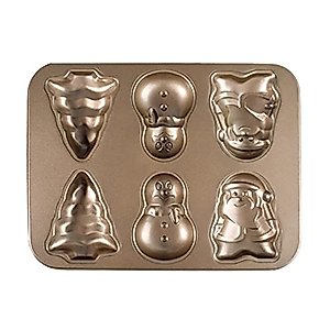 Carbon Steel Christmas Series Bakeware Professional Non-Stick Baking Pan Bread Moulds Cake Pan For Kitchen DIY Baking Cupcake Molds Free