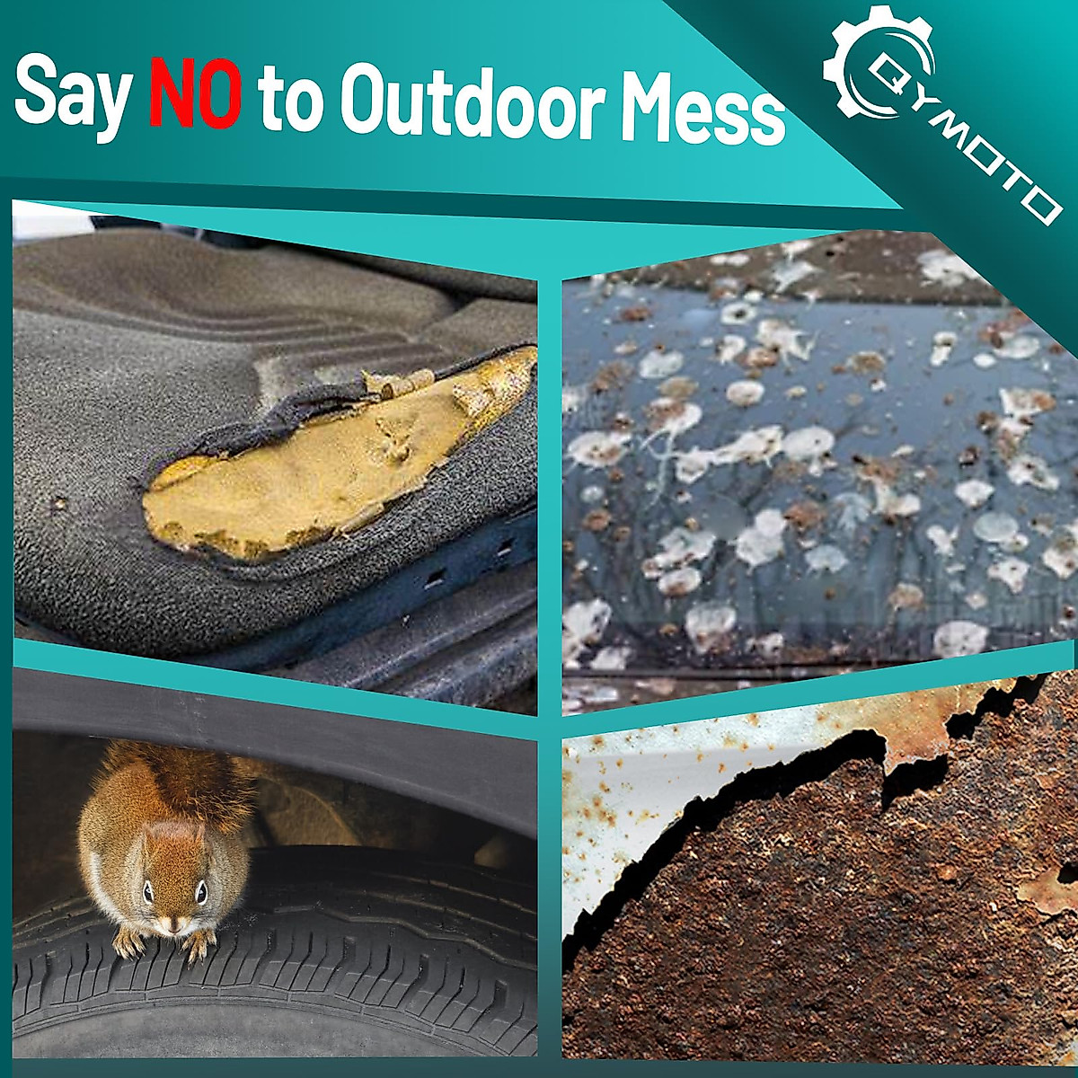 QYMOTO Go Kart Cover,Go Kart Accessories 2 Seater Coleman KT196 Outdoor All Weather Protection Waterproof Windproof GK200, CK196,Baja,TrailMaster,Mudhead Buggy Parts