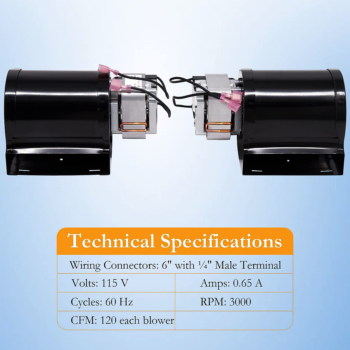 Criditpid Wood Stove Front Blower Motor for Avalon 99000137, Olympic & Rainier, Front Blower Fan for Lopi 99000123, Freedom, Answer & Revere. (Left + Right)