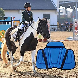 N/A Leather Equestrian Seat Shock Absorption Memory Foam Saddle Pad, Outdoor Equestrian Equipment Accessories (Color : Blue)