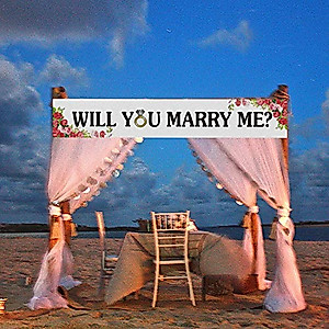 Will You Marry Me Large Banner, Proposal Banner, Engagement Lawn Sign Porch Sign, Engagement Party Decorations, Indoor Outdoor Backdrop 8.9 x 1.6 Feet
