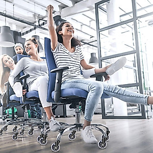 Office Chair Caster Wheels Replacement, Heavy Duty Casters Safe for All Floors,Without Chair Mats. 3" Office Furniture Casters Replacement,Universal Fit (1set)