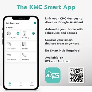 KMC Smart Plugï¼ŒWiFi Mini Outlet 2 Pack, Compatible with Alexa, Google Assistant and IFTTT, Compatible with Smart Life APP, No Hub Required, Remote Control Your Devices from Anywhere, ETL Listed