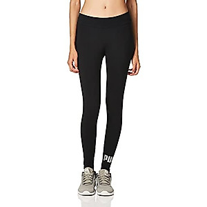 PUMA womens Essentials Logo Leggings, Puma Black, Large US