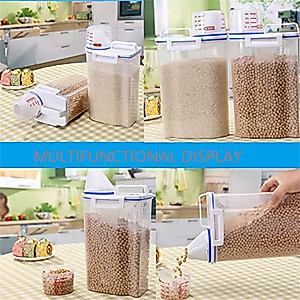 MBETA Cereal Container Storage Bucket,Household Food Container Cereal Storage Box With Airtight Design Measuring Cup Pouring Spout,For Oatmeal,Cereal,Muesli,Noodles,Flour Storage.