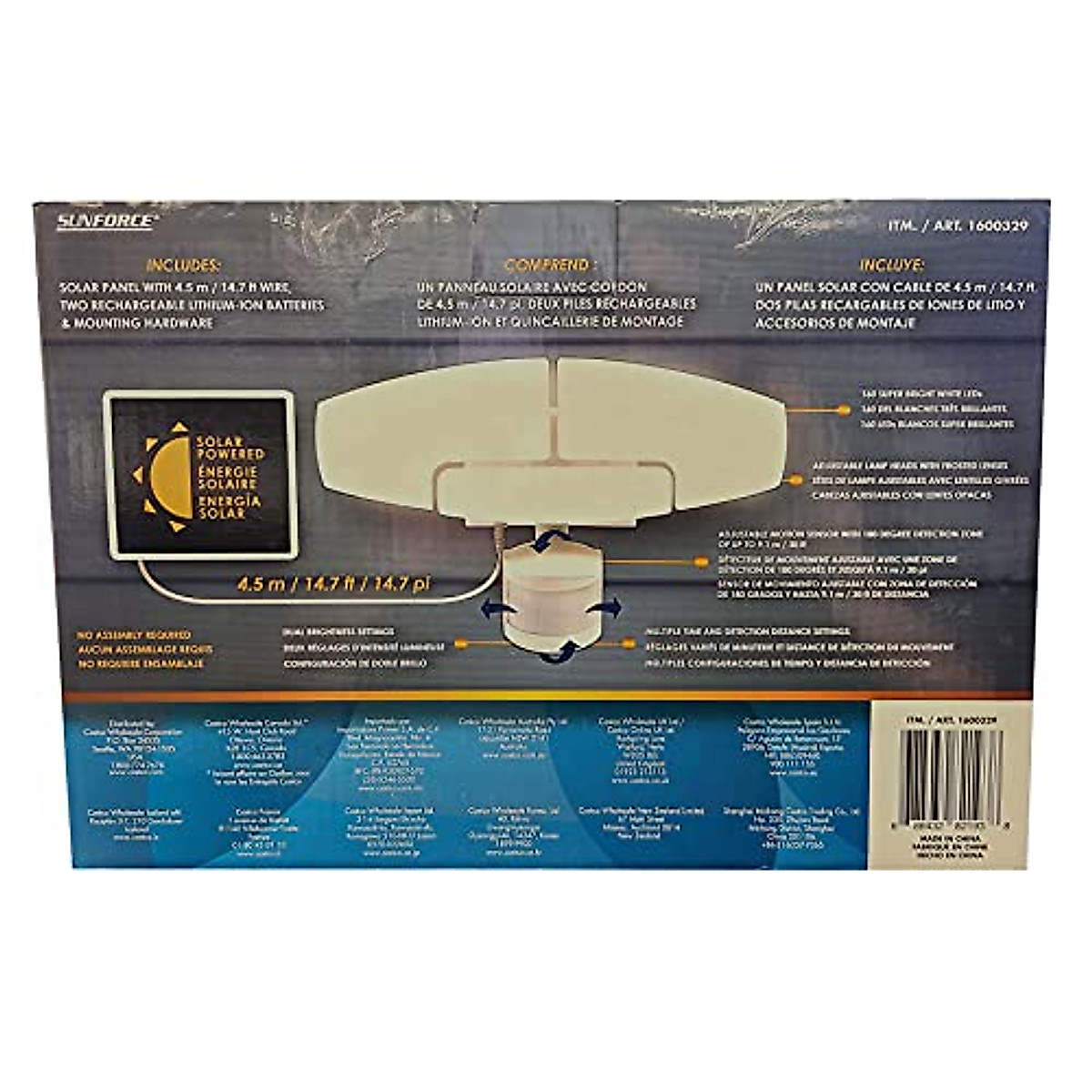 Costco Sunforce 2000 Lumen LED Motion Activated Solar Security Light