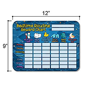 Honey Dew Gifts Bedtime Checklist Routine Star Reward Chart for Kids and Autism - Tin Learning Calendar for Kids, Visual Teaching Tool