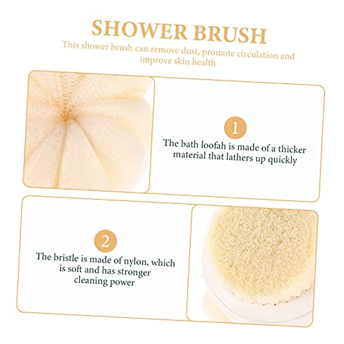 LALAFINA 4pcs Long Handle Bath Brush Dual- Sided Back Brush Shower Puff Handle Body Scrubber Laundry Machine Cleaner Body Exfoliator Brush Bath Sponges Body Brush Long Handle Shower Brush