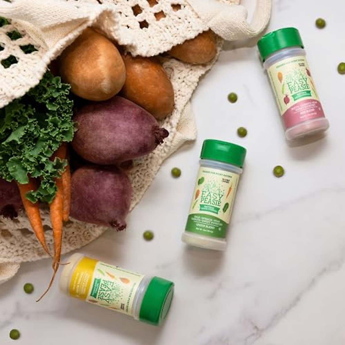 Easy Peasie Organic Veggie Powder Blends for Kids and Picky Eaters | Kids Greens Powder | Green Blend 2oz Jar