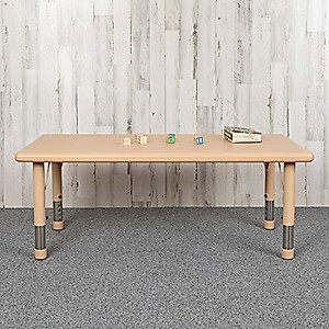Flash Furniture 24"W x 48"L Rectangular Natural Plastic Height Adjustable Activity Table