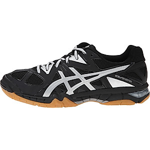 ASICS Women's Gel Tactic Volleyball Shoe, Black/Silver, 5.5 M US