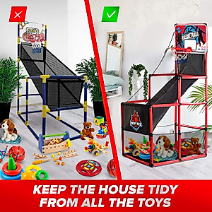 BESTKID BALL Kids Basketball Hoop Single Shot System Arcade Game Set: Indoor & Outdoor Sports Toys for Boys & Girls, Includes Ball, Ideal Party Gifts for Little Athletes Ages 3-9.