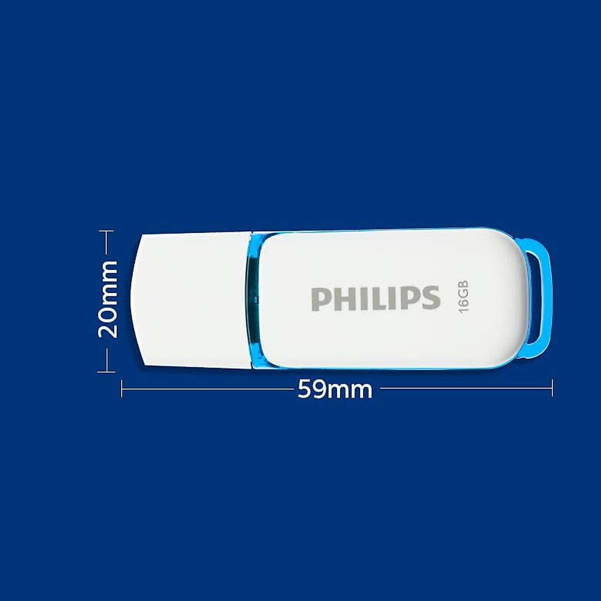 PHILIPS 16GB Flash Drive, Snow Edition USB 2.0 - White/Blue
