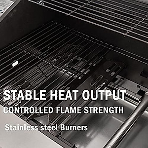 Outdoor Propane Gas Grill 3-Burner with Side Burner,Cabinet Grill for BBQ,Stainless Steel