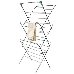 Home Basics Metal Rack for Hanging (Silver) Clothes Dryer, 3-Tier [Misc.], Grey