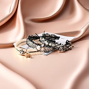 Sluxa Pearl Hairband for Women, Fashion Decorative Headband with Jeweled Designer Beads, 1 Pack