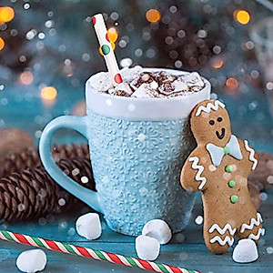 250 Pieces Christmas Paper Straws, 10 Patterns Disposable Mixed Stripe Holiday Paper Straws for Christmas Party Favors