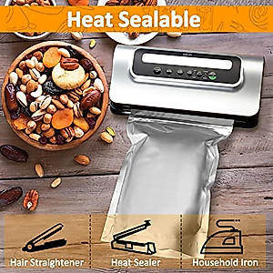 GOGOODA Mylar Bags for Food Storage with Oxygen Absorbers 60 Pack Resealable Bags 2 Size Gallon Quart Stand Up Mylar Bags with Labels, 10x14"/30 Pack, 7x10"/30 pack