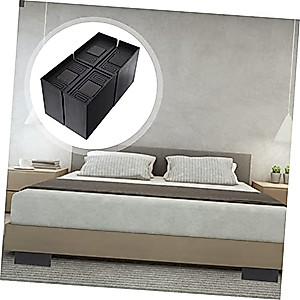 Veemoon 4pcs Heightening Pads Heavy Duty Bed Frame Vintage Couch Heavy Duty Desk Furniture Pad Bed Risers 8 Inch Heavy Duty Chair Legs Couch Risers Furniture Risers Bed Lift Black Sofa
