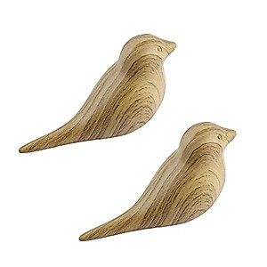 2PCS Bird Wall Hooks Coat Hooks Wooden Coat Hanger Wall Mounted Art Decor for Hanging Towels Hat Rack in Entryway Bathroom Kitchen (2PSCWOOD)