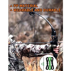 THREE ARCHERS Archery D Loop Rope for Compound Bow D Ring Buckle Release Nocking Loop Material（Pack 3） Bowstring Serving Thread D Loop Buckle (Black+Green)