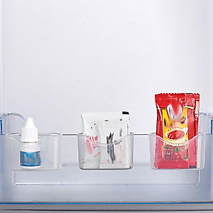 DECHOUS 4Pcs Fridge Space Allocator Refrigerator Door Storage Organizer Hanging Box Cases Refrigerator Plastic Drawer Organizer Cases