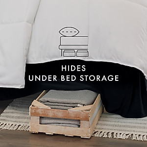 Linen Market Bed Skirt - Ultra Soft Microfiber - Easy Fit with 14 Inch Tailored Drop - Hotel Quality, Shrinkage & Fade Resistant - Bed Cover - Twin XL Bed Skirts - Bedroom Décor - (Twin XL, Black)