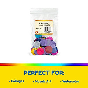Hygloss Products Bleeding Tissue Paper Circles 1-Inch, 20 Colors, Arts & Crafts, DIY Projects, Scrapbooking, Greeting Cards, 480 Pieces