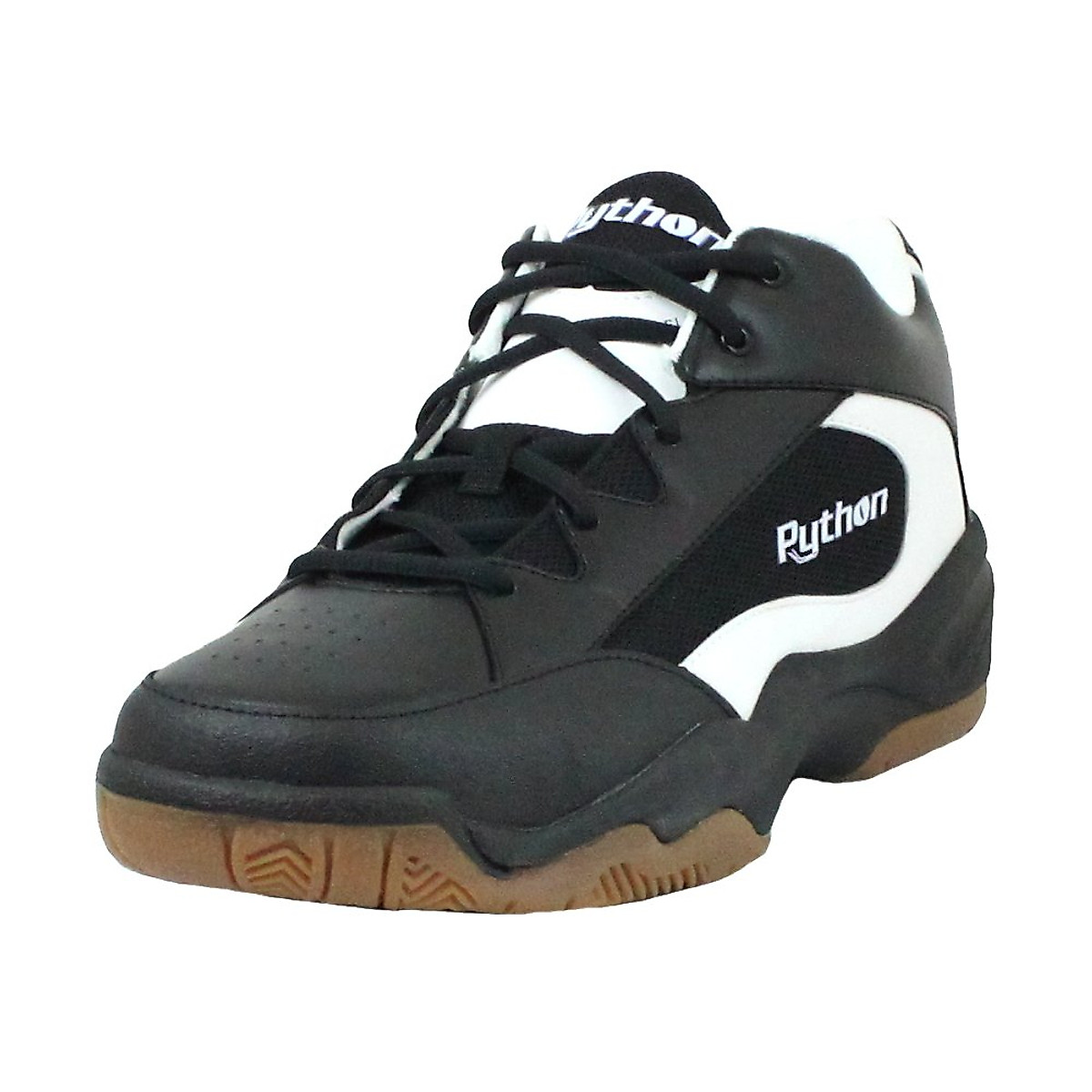 Python Wide (EE) Width Indoor Mid Racquetball (Squash, Indoor Pickleball, Badminton, Volleyball) Shoe (Black; Size 9.0)