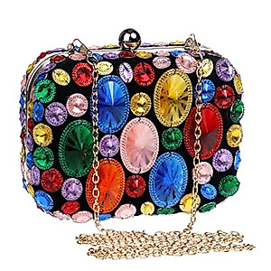 MXIAOXIA Acrylic Beaded Women Evening Bags with Chain Shoulder Small Purse Day Clutches for Wedding Party Dinner Evening Bags