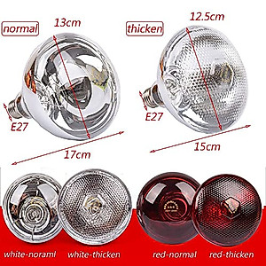 Breeding Bulb 100/150/200/250W Reptile Habitat Lighting Thickened Heat Preservation Hatch Chicken Pet Brooder Lamp(150W-thicken,red)