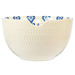 MAGICLULU Ceramic Yarn Bowl for Knitting and Crocheting Yarn Storage Bag for Beginner Crocheter Knitter Craft White