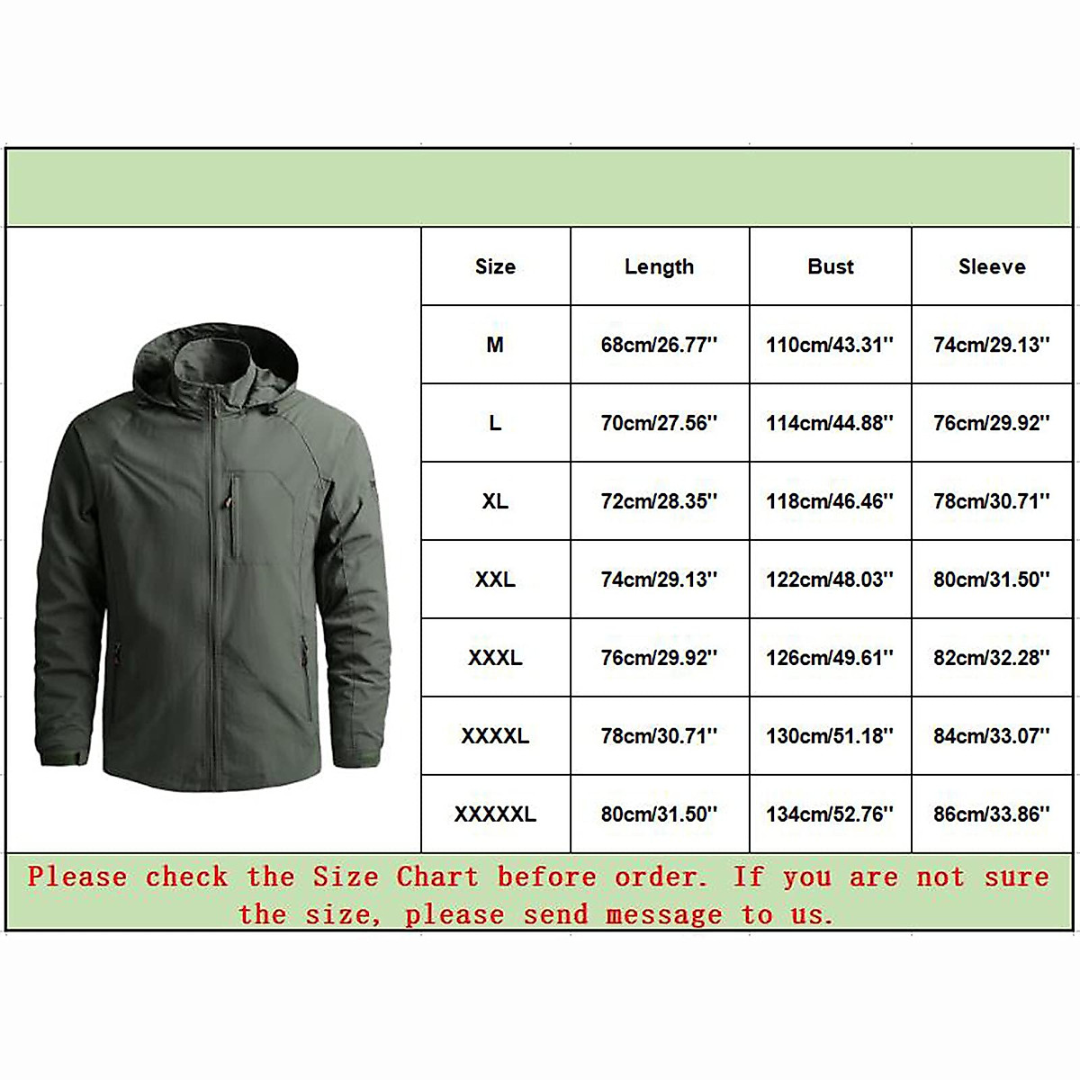 Men's Rain Jacket Waterproof Breathable Hooded Windbreaker Jacket Men's Outdoor Sports Jackets Lightweight Coat