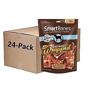 SmartBones Chicken-Wrapped Sticks, Treat Your Dog to a Rawhide-Free Chew Made with Real Chicken and Vegetables