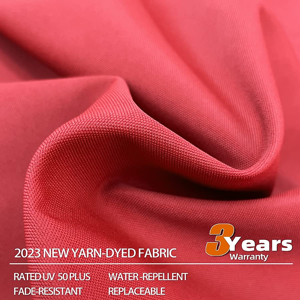 PURPLE LEAF 11ft Solar powered LED Patio Umbrella Outdoor Round Umbrella Large Cantilever Umbrella with LED lights Windproof Offset Umbrella Heavy Duty Sun Umbrella for Garden Deck Pool Patio, Terra