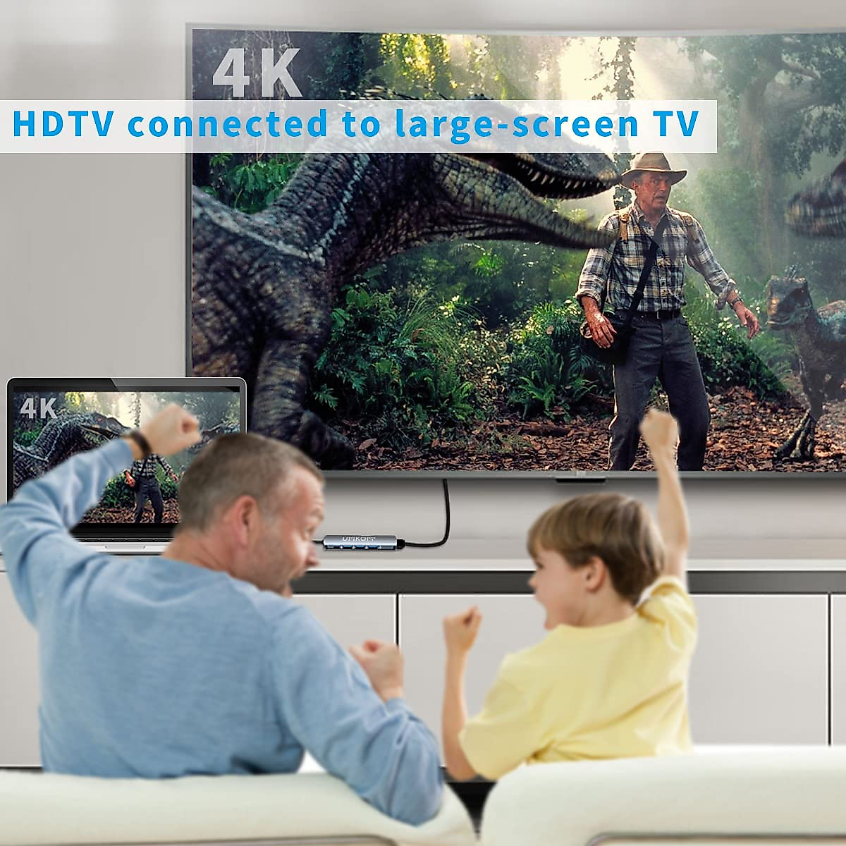 UPIKOPP USB C Hub HDMI Adapter for MacBook Pro Dongle, Thunderbolt 3 to USB HDMI Hub for Mac/MacBook Air/ipad Pro/Projector with 3 USB Ports and PD Charging Port