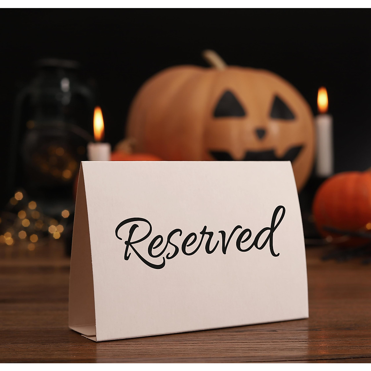 20 Pack Modern Reserved Table Sign With Name Line - Reserved Signs For Wedding - White Reserved Signs - Wedding Accessories - Tent Cards For Reserving Seats & Places - Place Cards for Party, Event